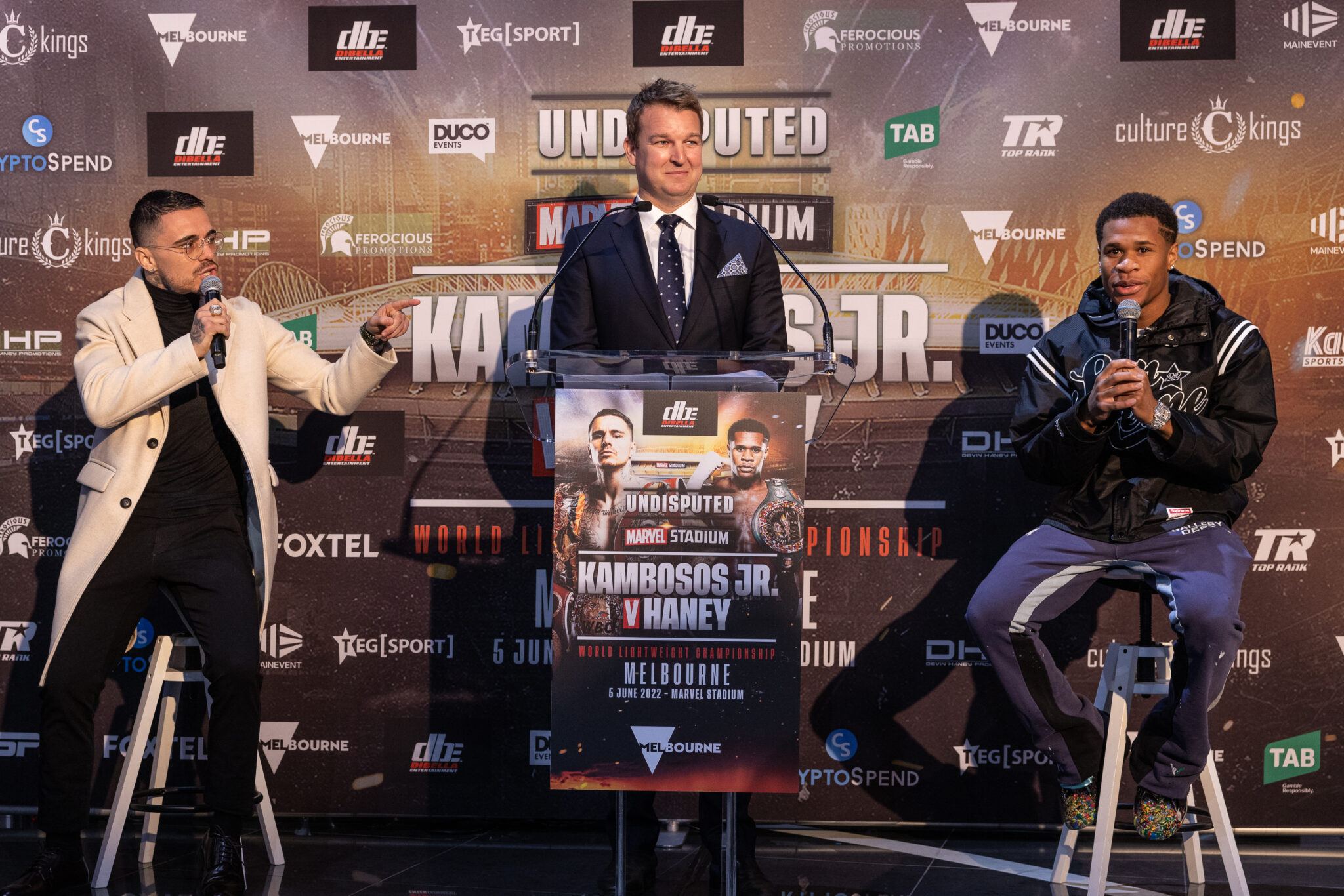 The First Faceoff: George Kambosos Jr. & Devin Haney Meet as MELBOURNE ...