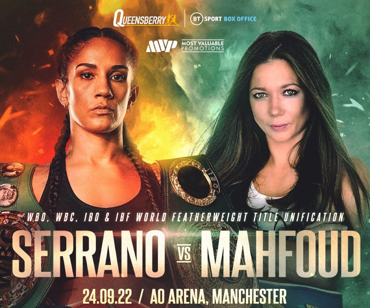 Unified WBO Featherweight Champion Amanda Serrano Vs IBF Champion Sarah ...