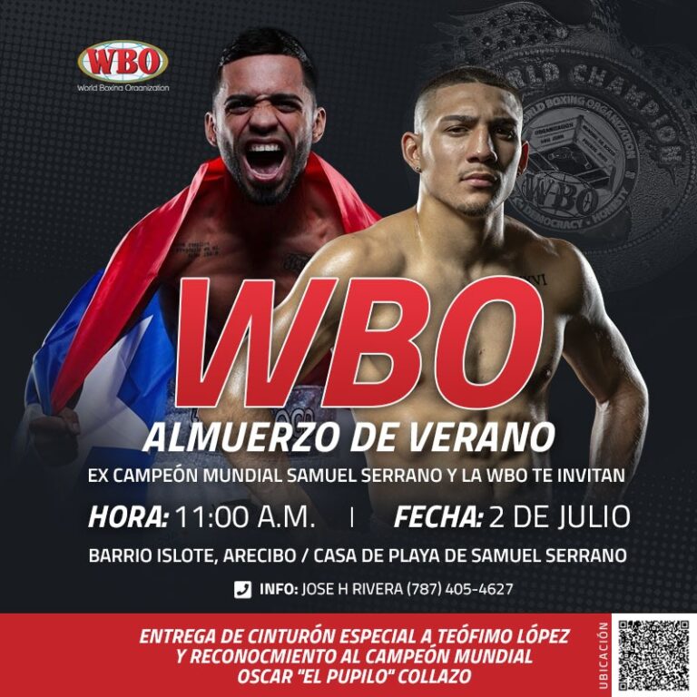 CONVOCATORIA OMB: LA ORGANIZACIÓN MUNDIAL DE BOXEO ENTREGARÁ CINTURON ESPECIAL A TEÓFIMO LÓPEZ ...