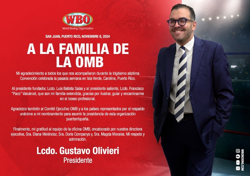 WBO | Un mensaje del nuevo Presidente de la OMB - WBO